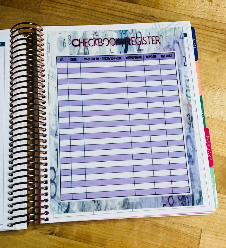 DASHBOARD Checkbook Register and Bills to Pay for Use With - Etsy