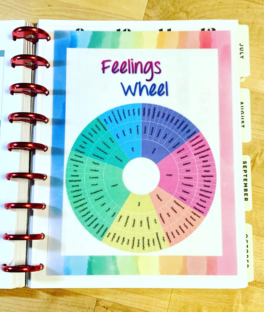 DASHBOARD Feelings Emotions Wheel Tracker for Use With Classic Happy ...