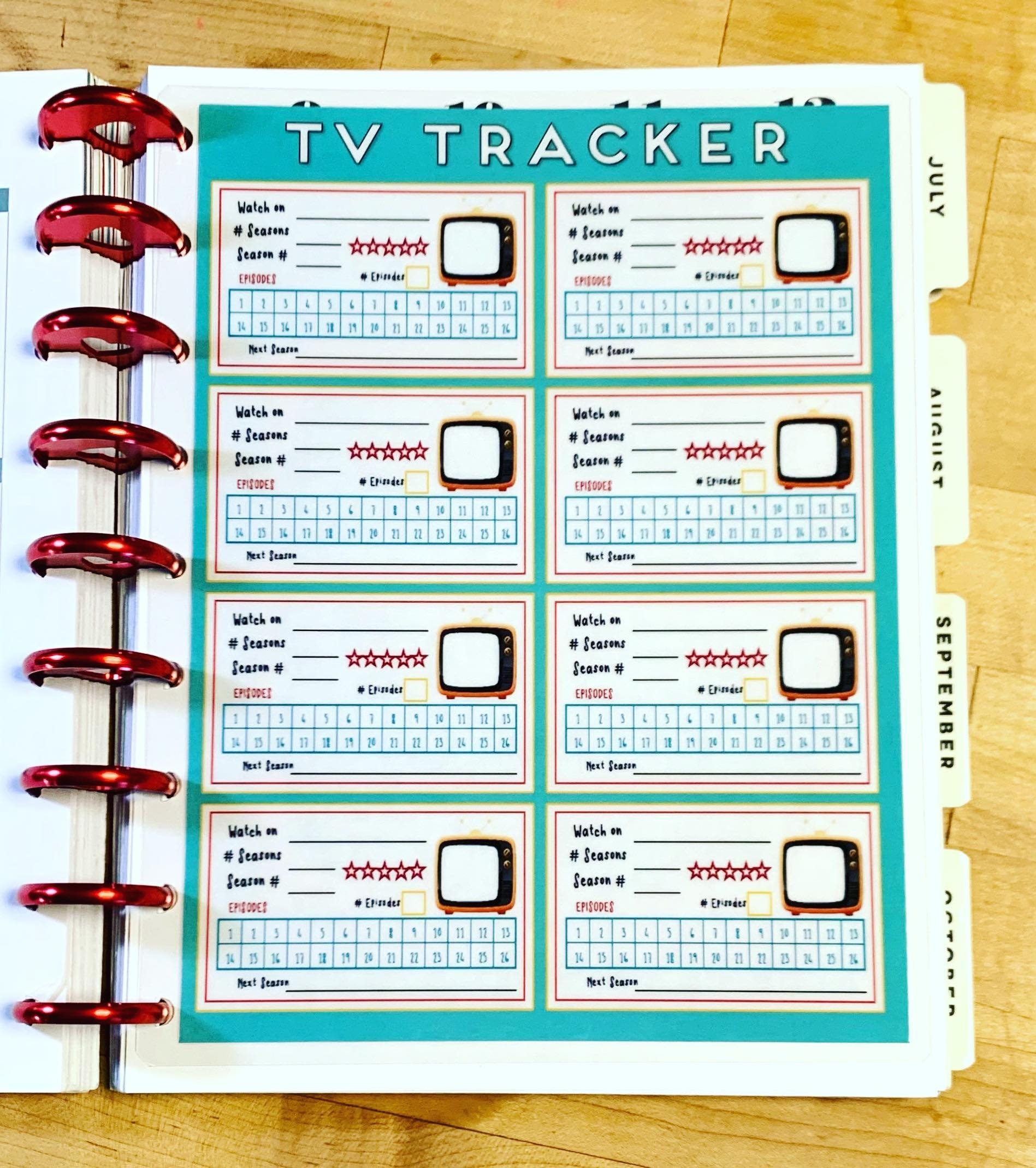 DASHBOARD TV Show Episodes Series Tracker for Use With Classic Happy ...