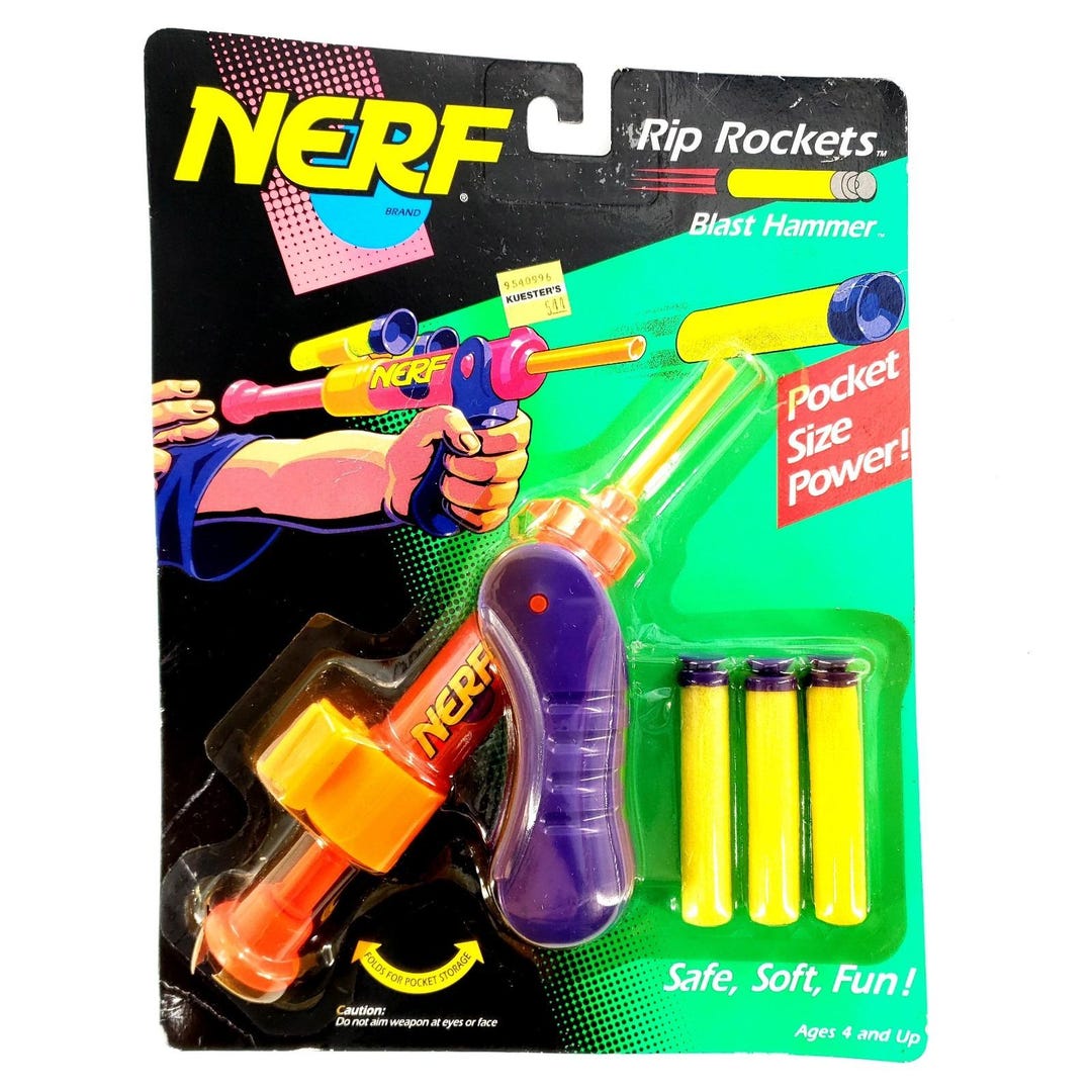Vintage Nerf Rip Rockets Blast Hammer 1993 Kenner Brand New Sealed - Etsy
