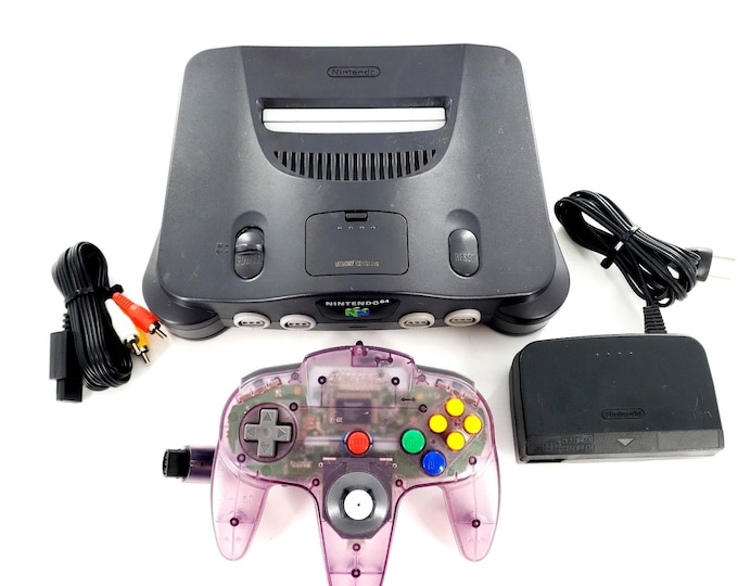 Nintendo 64 Console W/ Atomic Purple Controller & Cables No Games ...