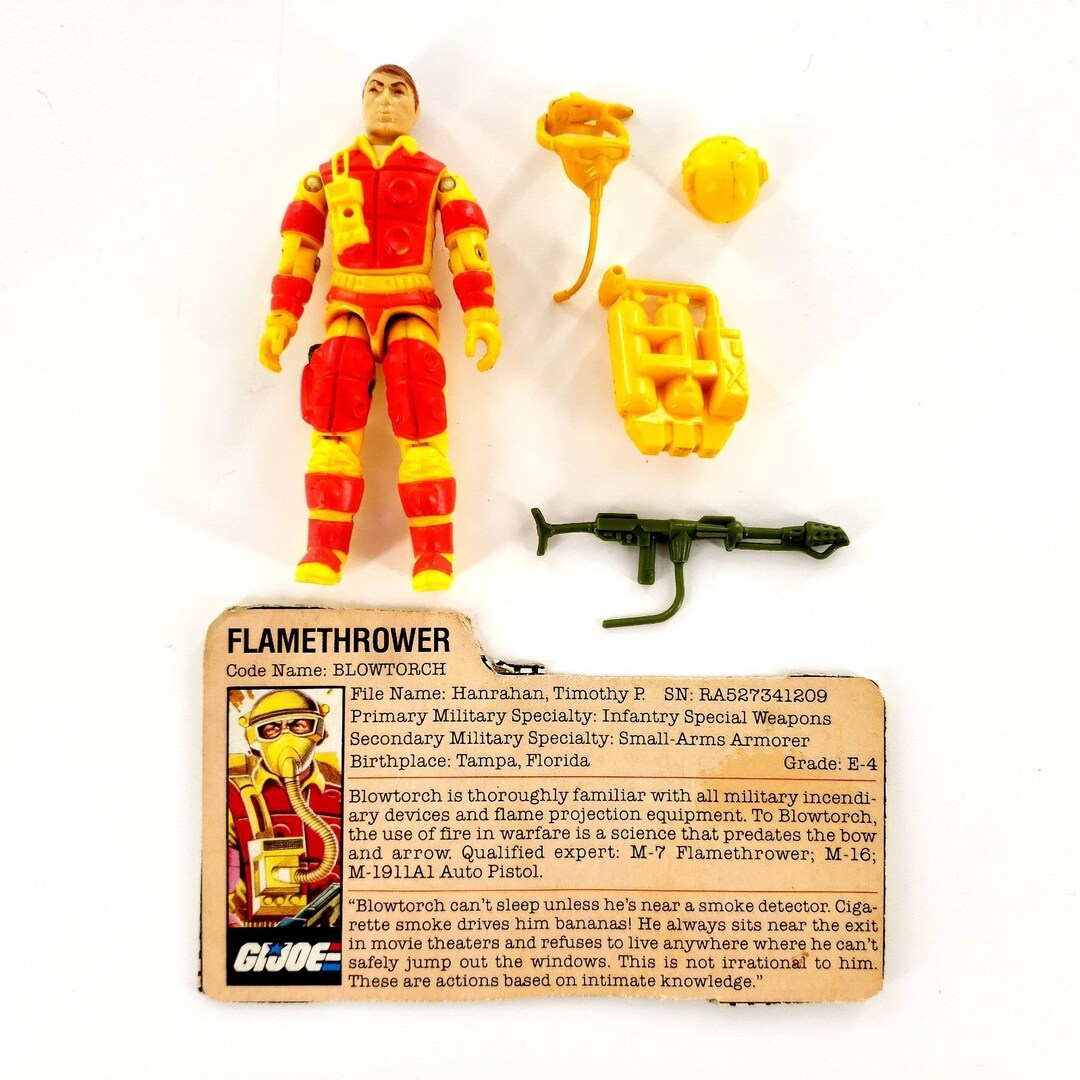 Vtg 1984 GI Joe Blowtorch V1 Figure Complete W/ File Card New O Ring - Etsy