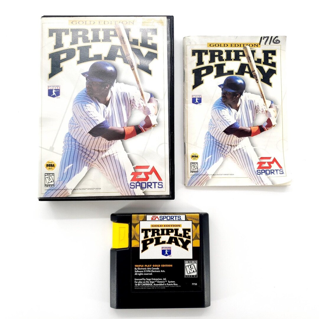 Triple Play Gold Edition (sega Genesis, 1996) Authentic Complete Tested ...