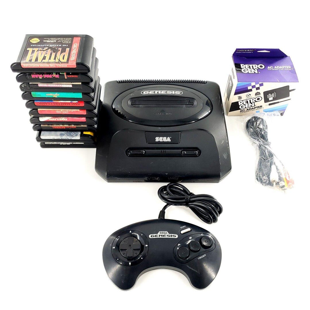 Sega Genesis Model 2 Console Bundle MK-1631 W/ 10 Games, Controller ...