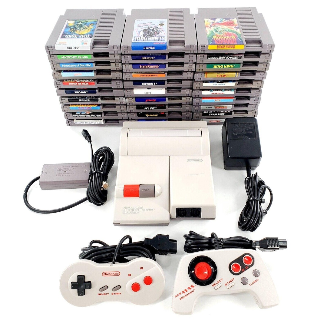 Nintendo NES Top Loader Console W/ Dogbone, 30 Games, Cables Tested ...