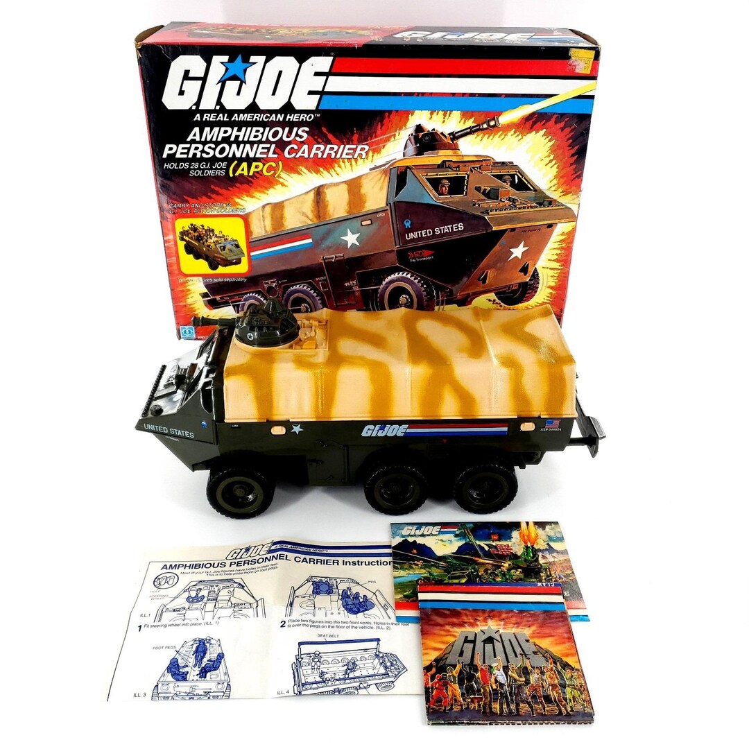 Vtg 1983 GI Joe APC Amphibious Personnel Carrier Vehicle Near Complete ...