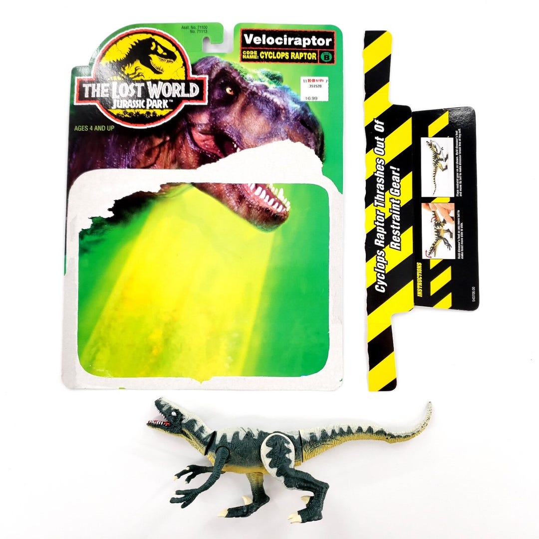 Vtg 1997 Jurassic Park Lost World Velocirapter Cyclops Raptor No ...
