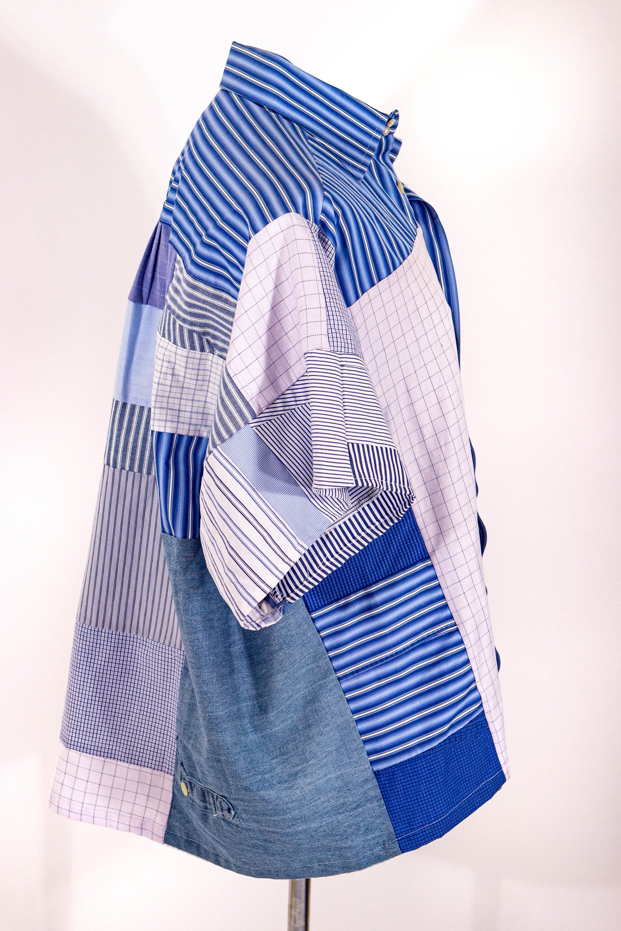 Recycled Shirts Shirt, Handmade Top Boxy Fashionable Modern, Custom Eco ...