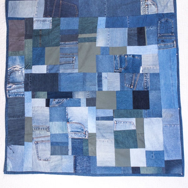 Denim Throw Quilt - Etsy