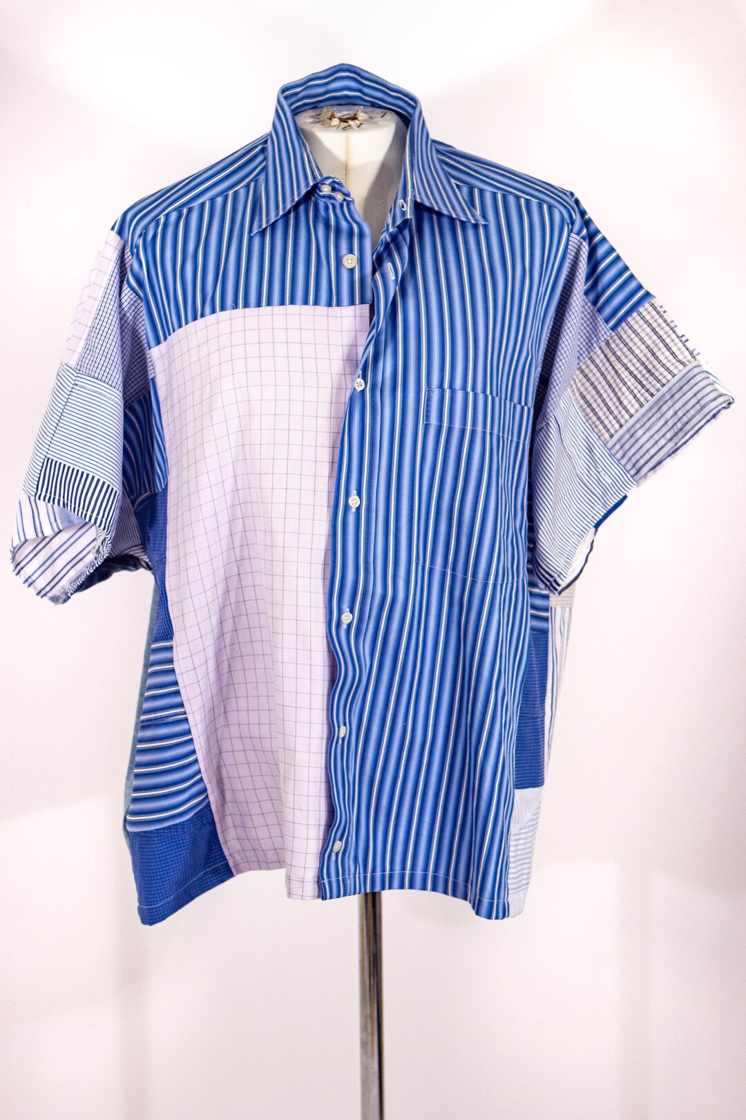 Recycled Shirts Shirt, Handmade Top Boxy Fashionable Modern, Custom Eco ...