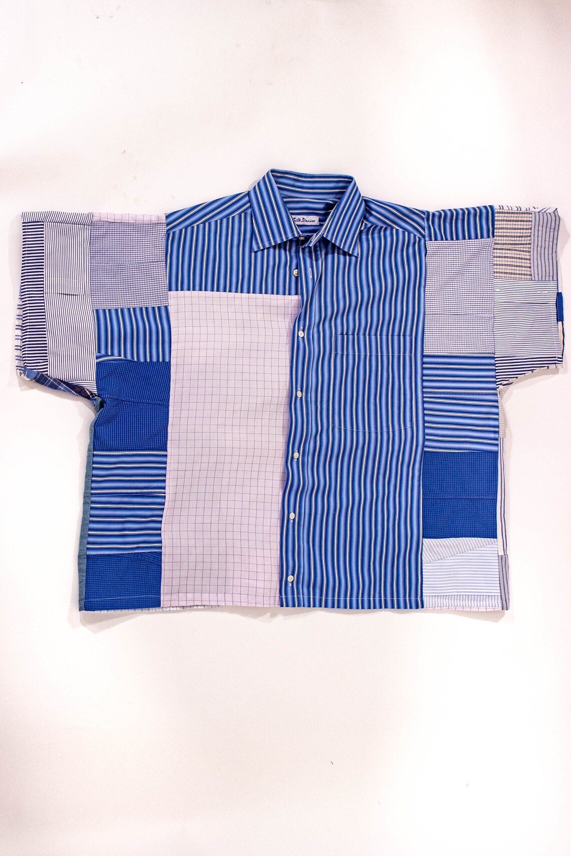 Recycled Shirts Shirt, Handmade Top Boxy Fashionable Modern, Custom Eco ...