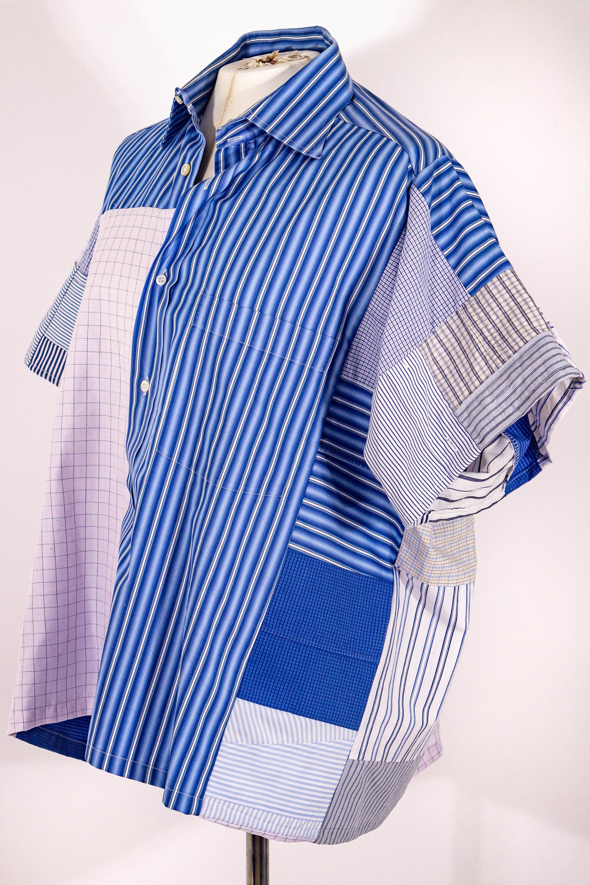 Recycled Shirts Shirt, Handmade Top Boxy Fashionable Modern, Custom Eco ...