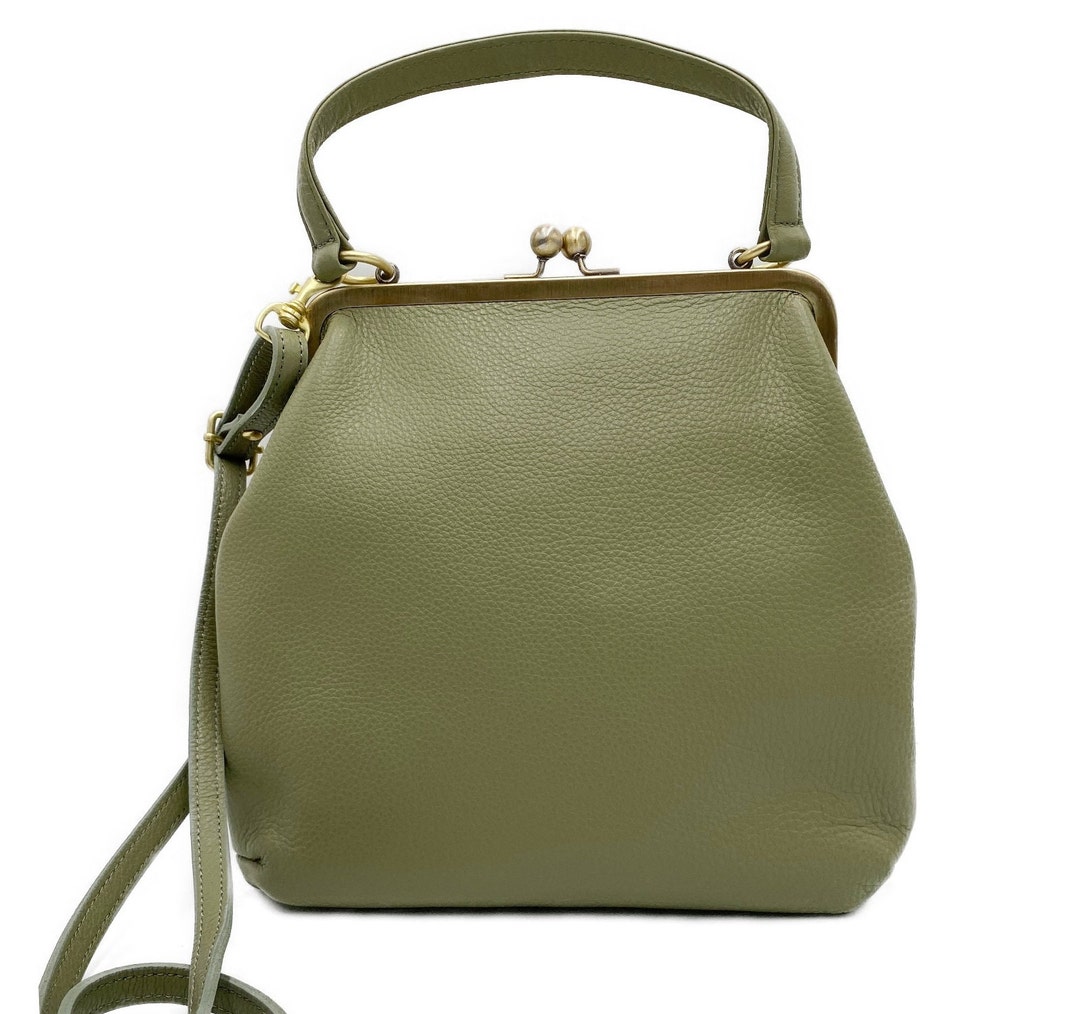 Vintage Handtasche Leder 'Zoe' Pastel Grün Retro Damentasche - Etsy.de