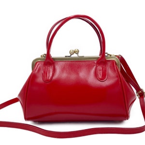 Red Shoulder and Handle Bag - Small Sophie - Leather Purse Vintage ...