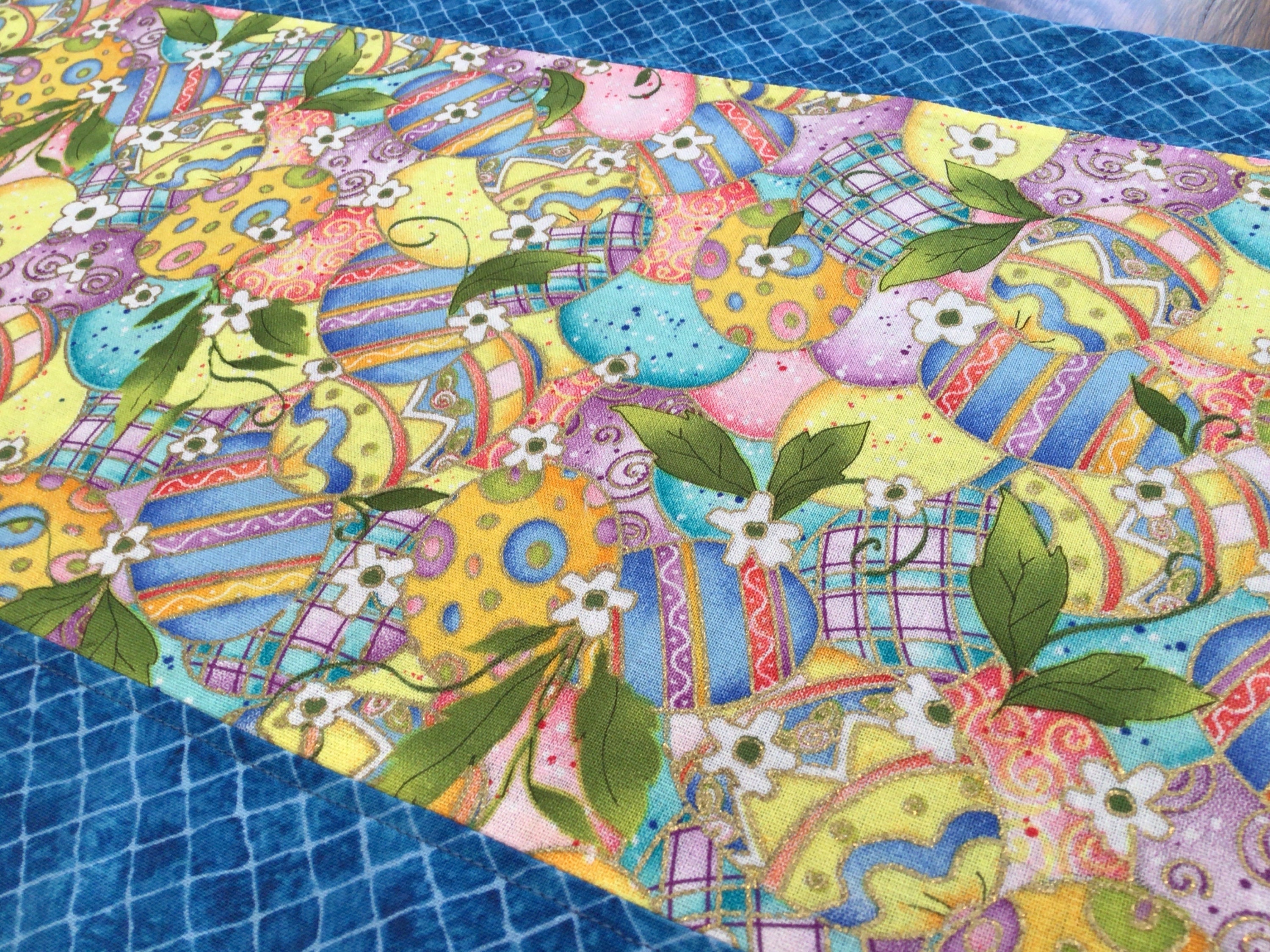 Easter Egg Runner With Blue Border - Etsy