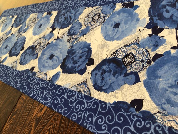 Blue Roses Table Runner | Etsy