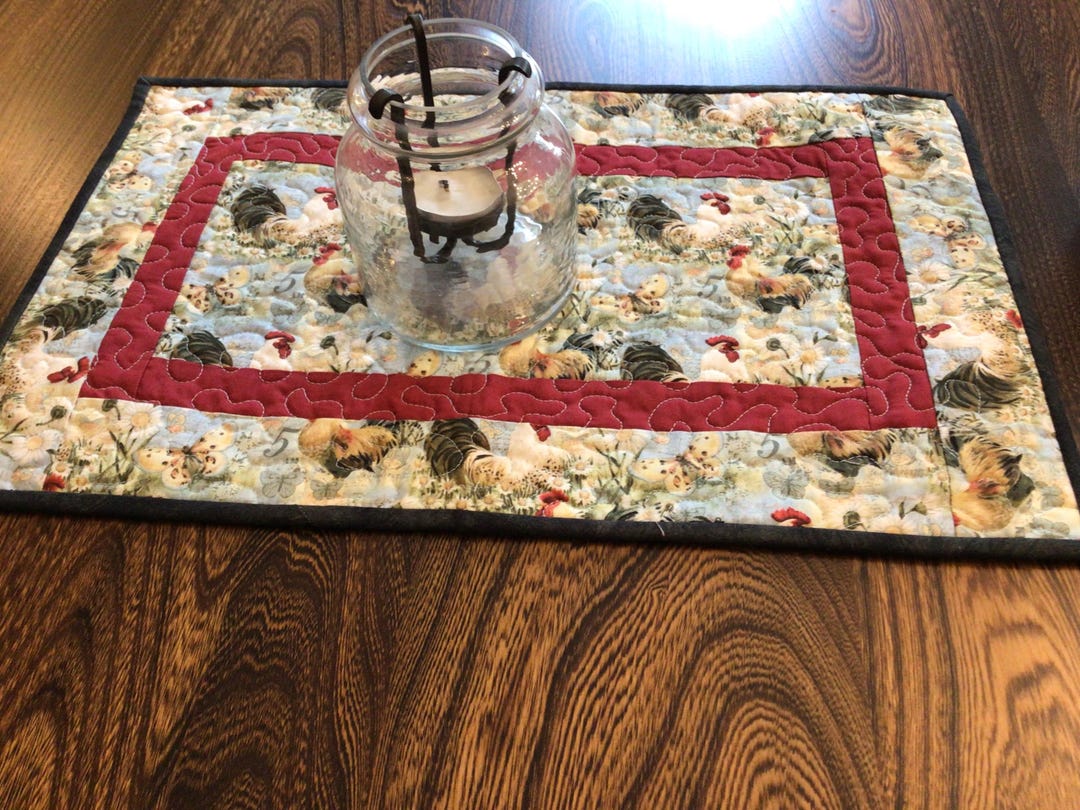 Quilted Chicken Table Runner - Etsy