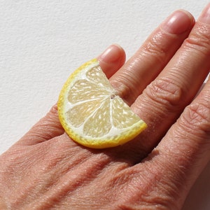 Lemon Slice Ring Lemon Ring Lemon Jewelry Polymer Clay Jewelry | Etsy