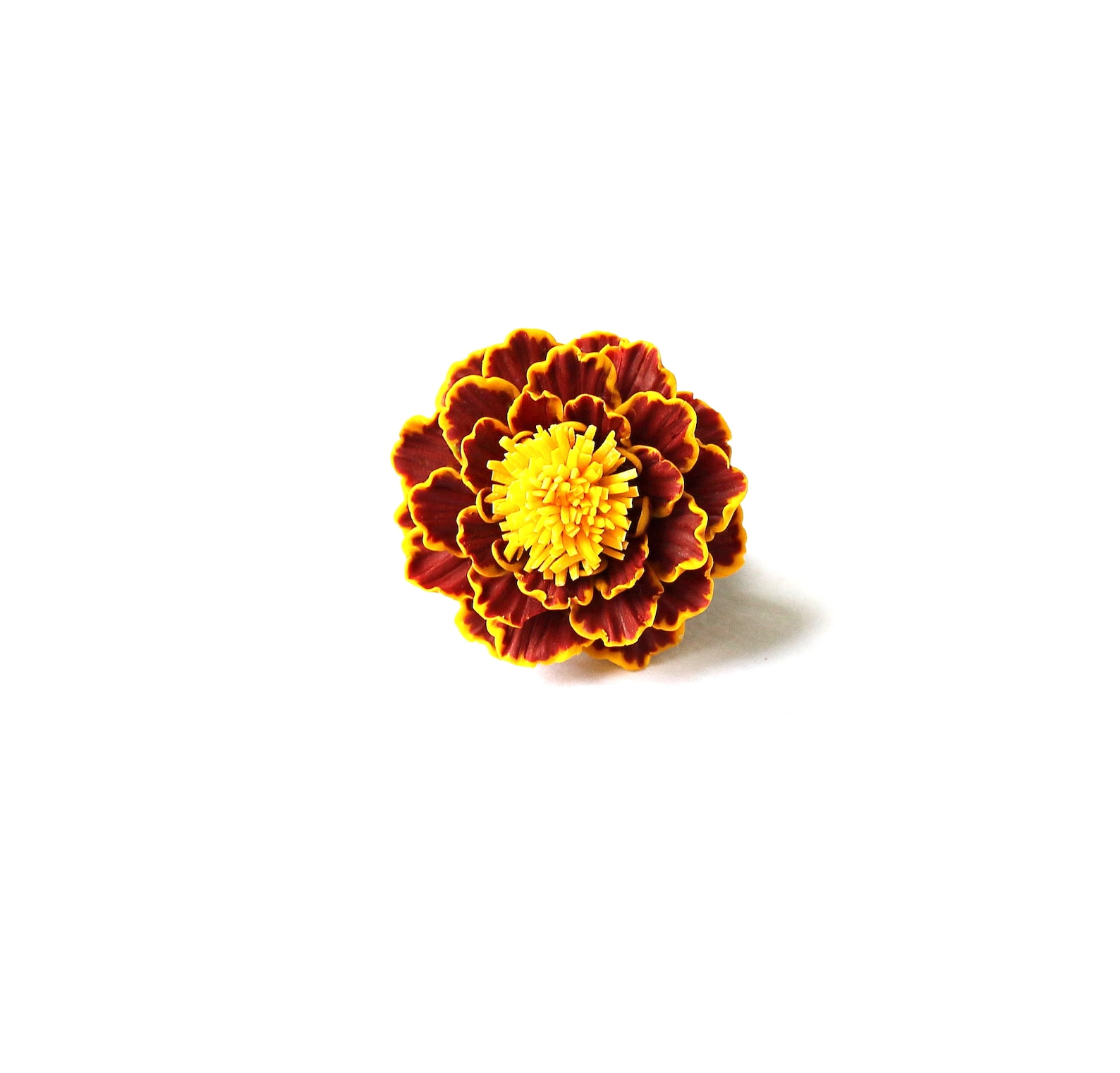 Polymer Clay Marigold Brooch: Handmade Floral Jewelry - Etsy