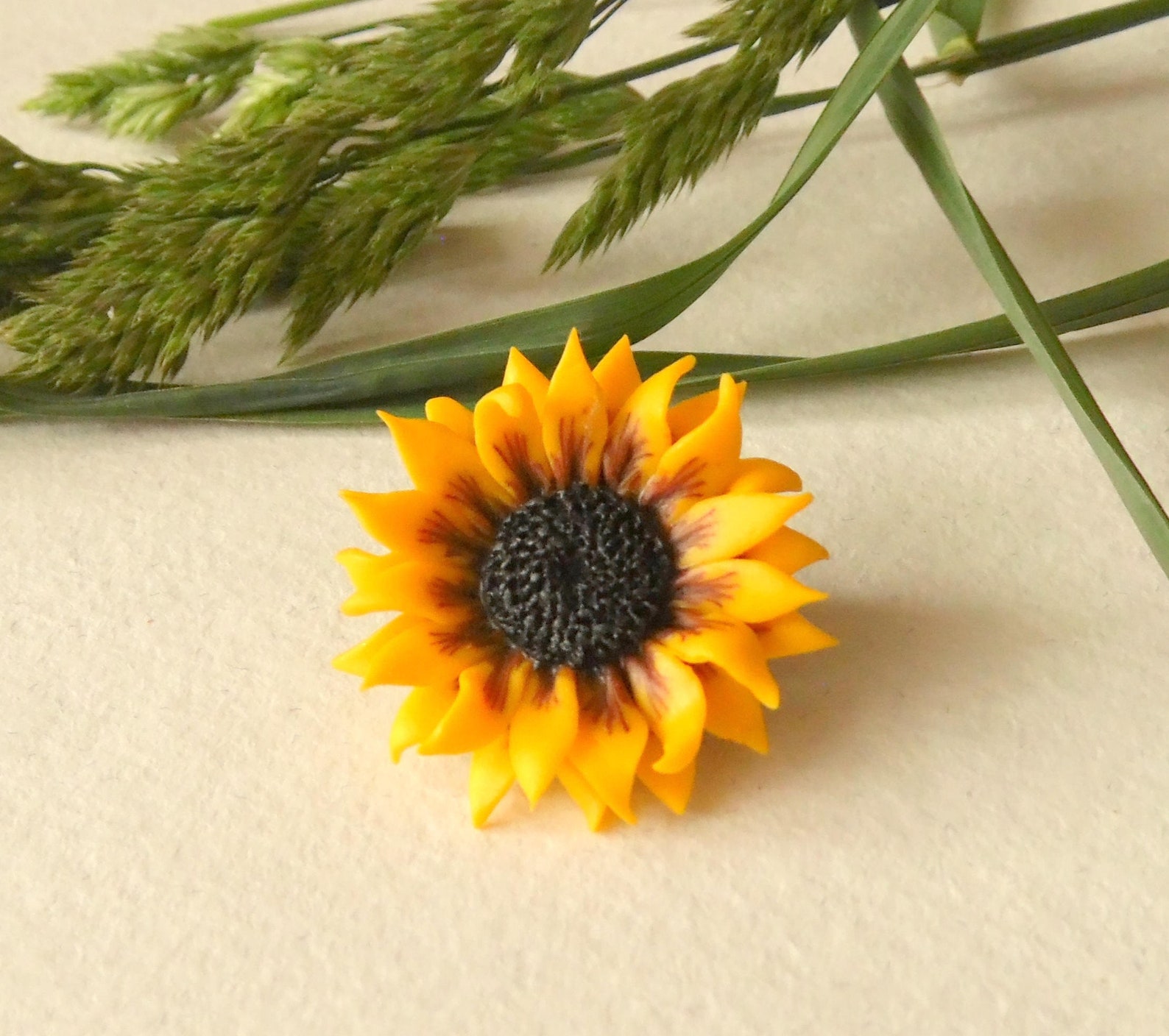Sunflower pin Sunflower brooch polymer clay jewelry gift for | Etsy