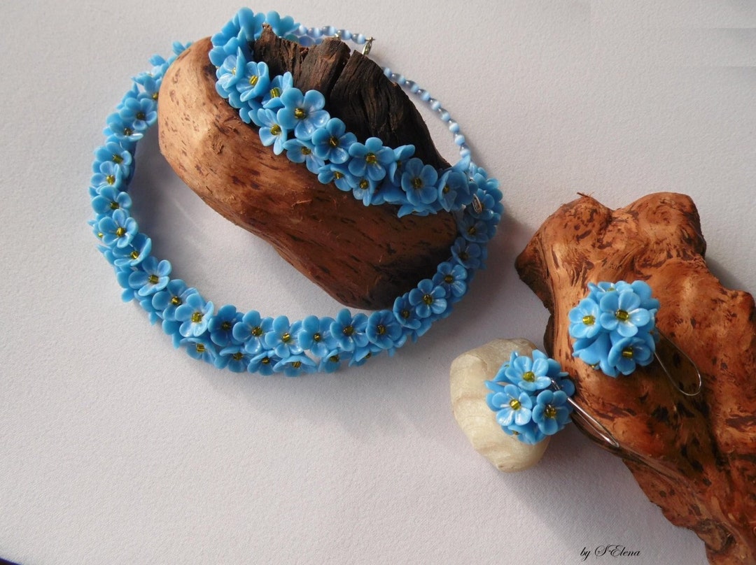 Forget me not set forget me jewelry floral jewelry gift for her small ...