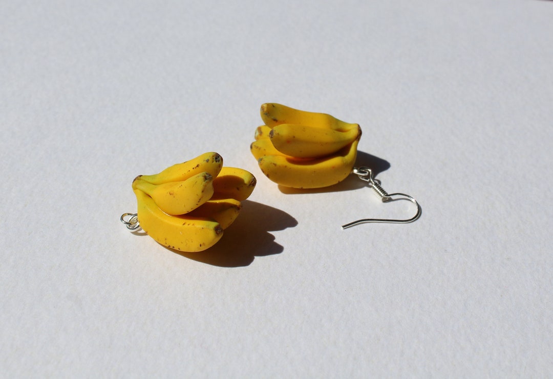 Banana Earrings Polymer Clay Tropical Jewelry - Etsy