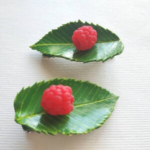 Raspberry Barrette: Handmade Polymer Clay Berry Hair Clip - Summer ...