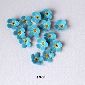 Forget-me-not Beads: Handmade Polymer Clay Light Blue Floral Beads, DIY ...