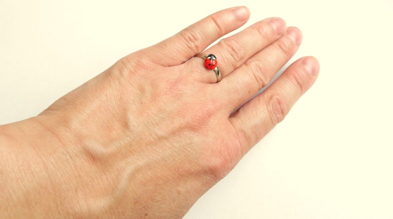 Ladybug Ring Simple Ladybug Polymer Clay Jewelry Ladybug - Etsy