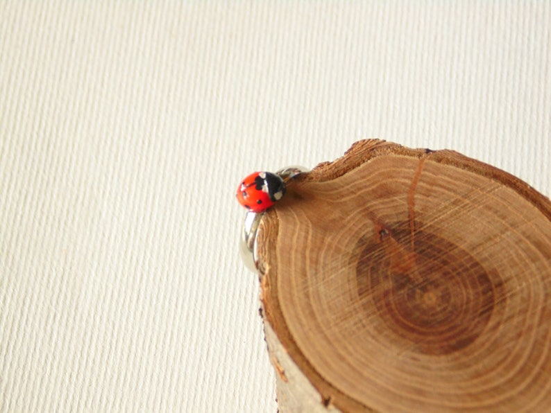 Ladybug Ring Simple Ladybug Polymer Clay Jewelry Ladybug - Etsy