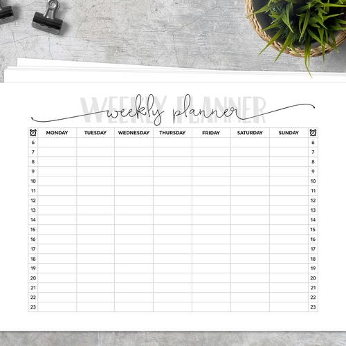 Weekly Planner A4 Printable Daily Planner by Hour Printable - Etsy