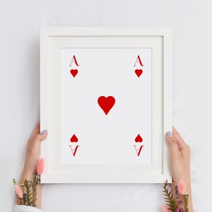 Ace of Hearts Print, Playing Card Poster, Inspirational Printable Wall ...
