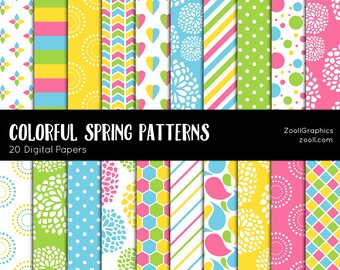 Soft Spring Patterns 20 Digital Papers 12x12 Photoshop | Etsy