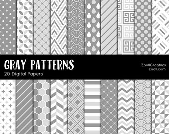 Lime Green And Gray Patterns 20 Digital Papers 12x12 | Etsy