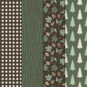 Forest Digital Papers, Autumn Leaves, Fall Scrapbooking Paper, Wood ...