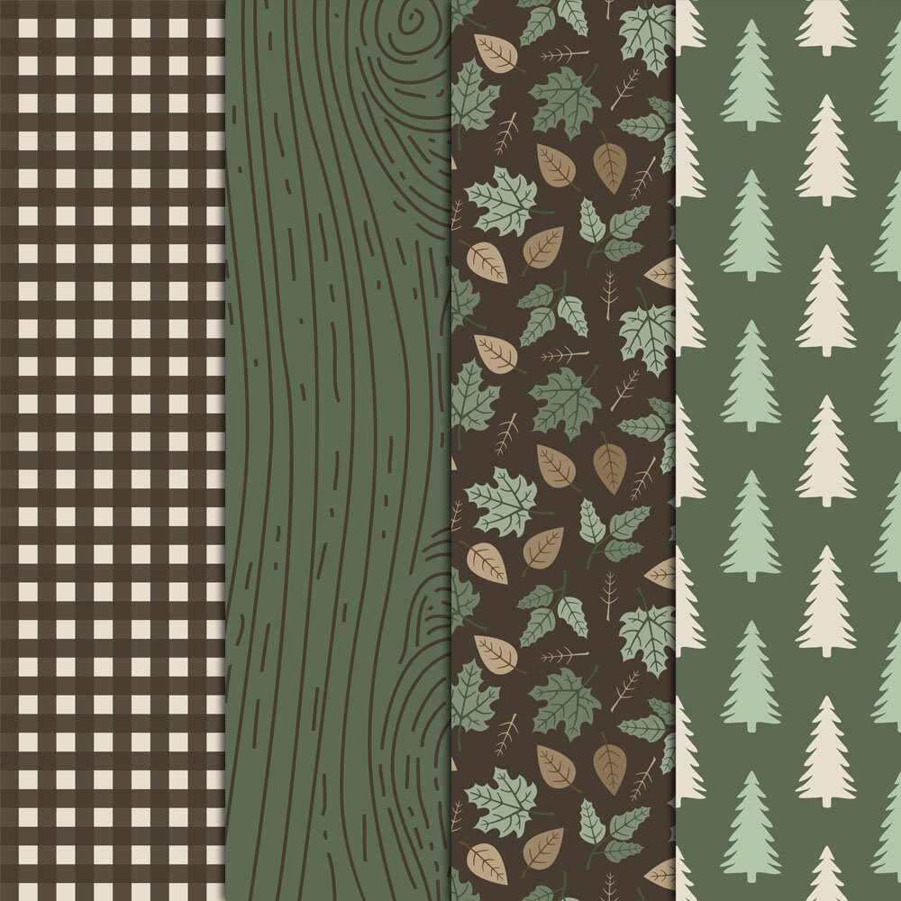 Forest Digital Papers Autumn Leaves Fall Scrapbooking Paper - Etsy