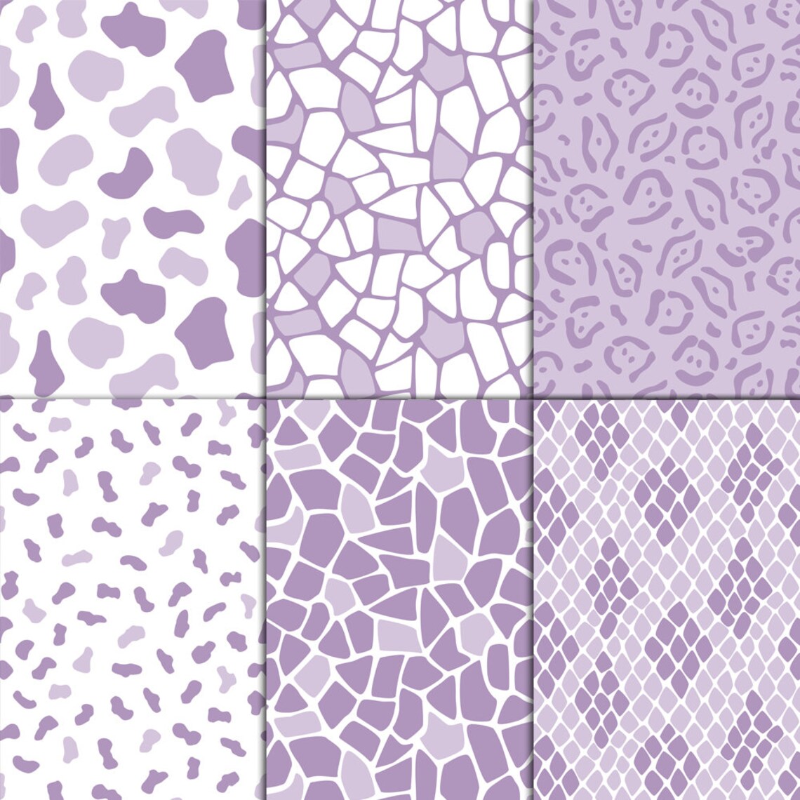 Purple Animals Patterns Digital Paper 18 Digital Papers - Etsy