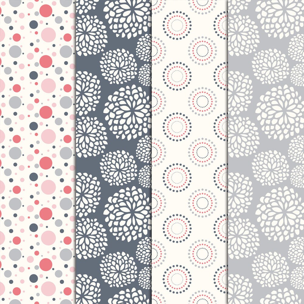 Pink And Gray/Grey Patterns Digital Paper 20 Digital Papers | Etsy