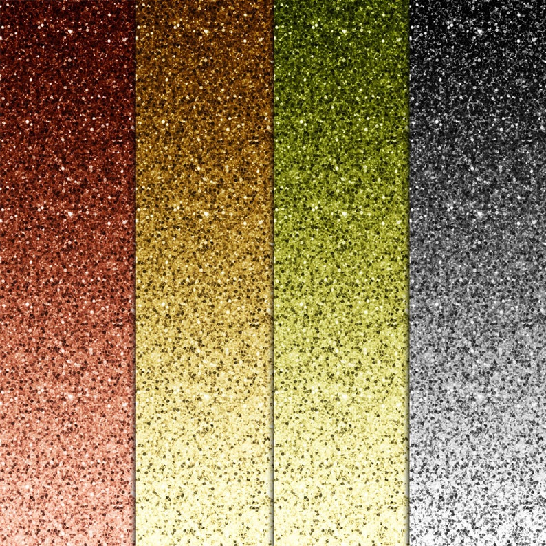 Gradient Glitter Digital Papers Scrapbooking Papers Ombre | Etsy