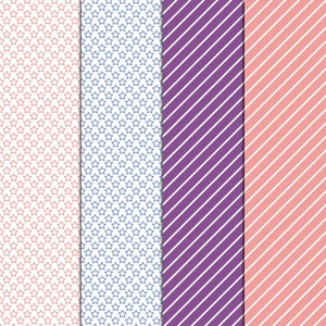 Stars, Dots & Stripes Patterns, 20 Digital Papers (12“x12“), Photoshop ...