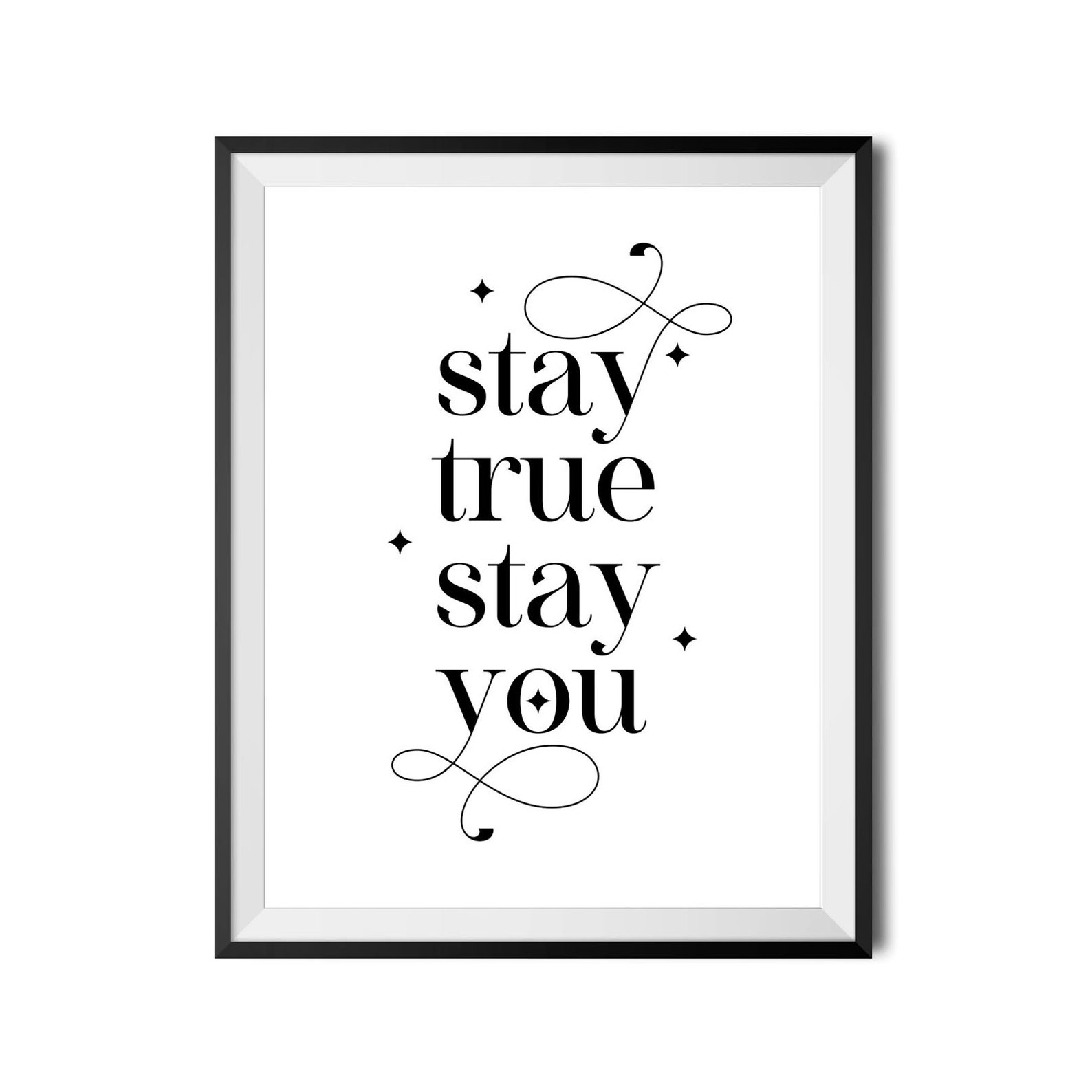 Stay True Stay You Print Inspirational Quote Bedroom | Etsy