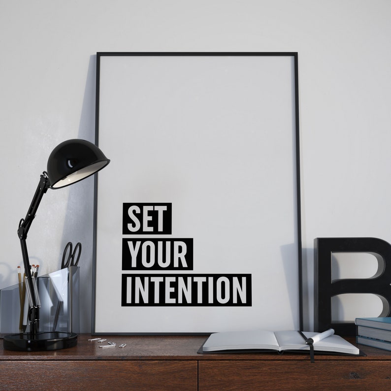 Set Your Intention Printable Art Quote Inspirational - Etsy