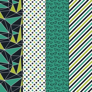 Green Hipster Patterns, 20 Digital Papers (12“x12“), Photoshop Pattern ...