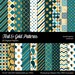 Teal and Gold Patterns 20 Digital Papers 12x12 PAT File - Etsy