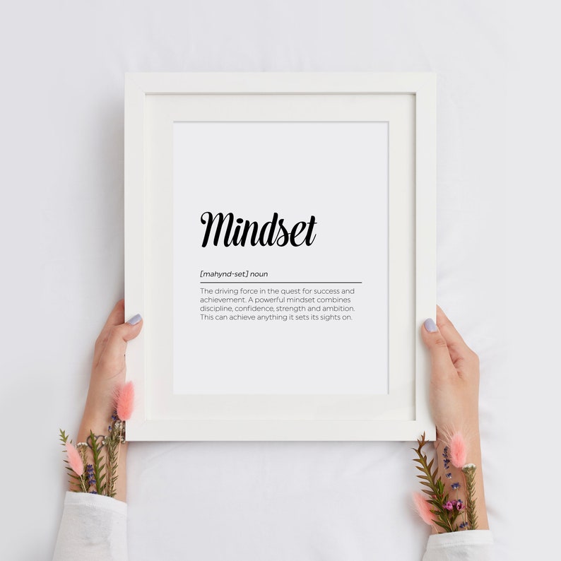 Mindset Definition Print Motivational Poster Office - Etsy