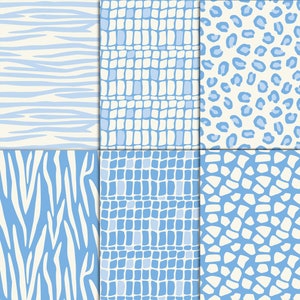 Blue Animals Patterns, 18 Digital Papers (12“x12“), Photoshop Pattern ...