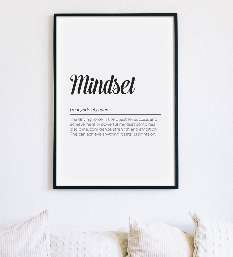 Mindset Definition Print Motivational Poster Office - Etsy