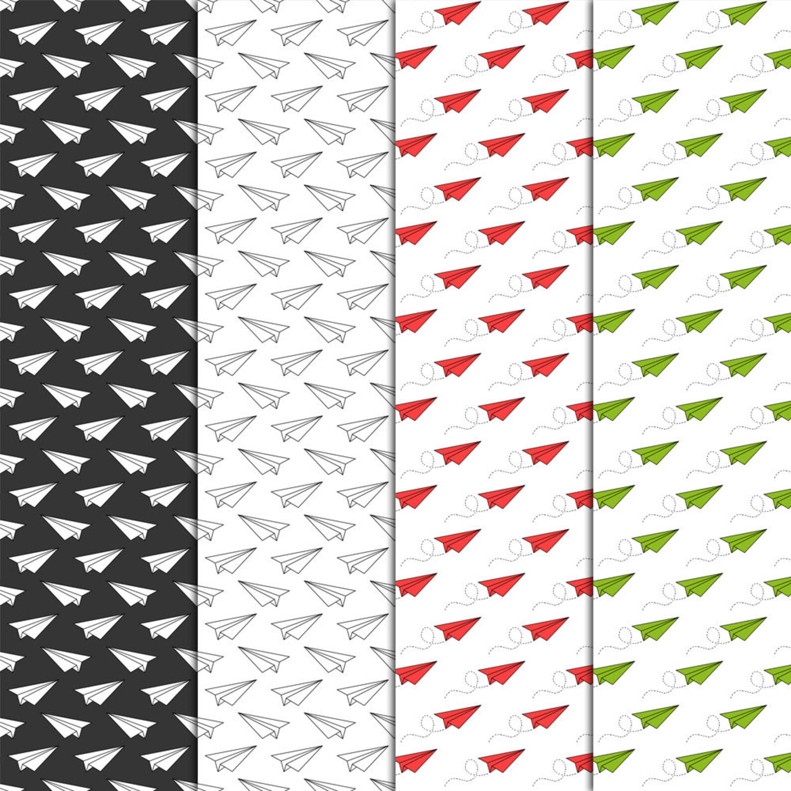 Paper Airplanes Patterns 20 Digital Papers 12x12 Colorful - Etsy