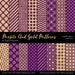 Purple and Gold Patterns, 16 Digital Papers (12“x12“), Photoshop ...