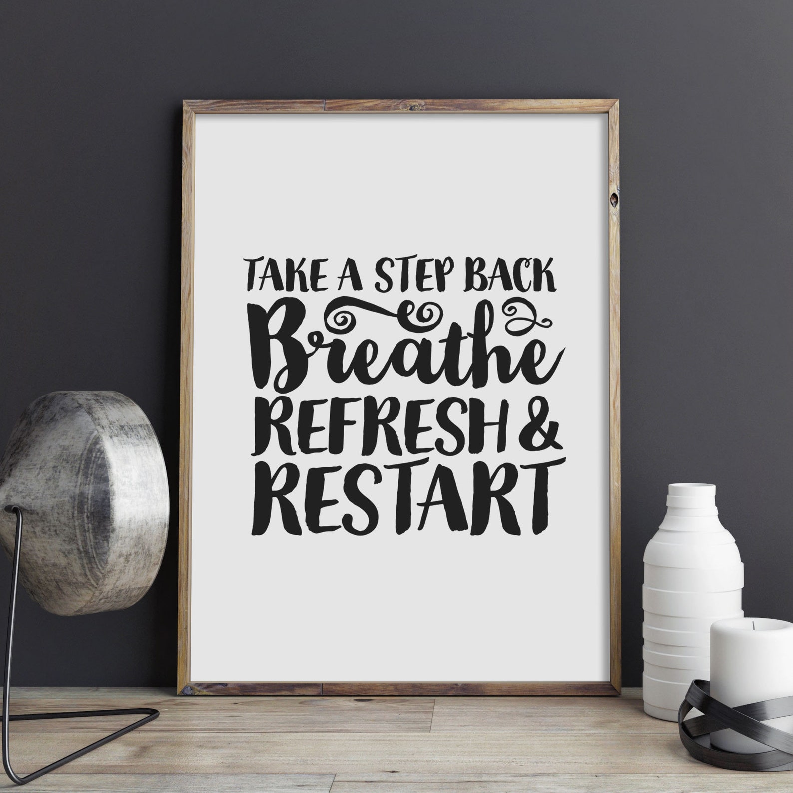 Refresh and Restart Printable Art Quote Inspirational & | Etsy